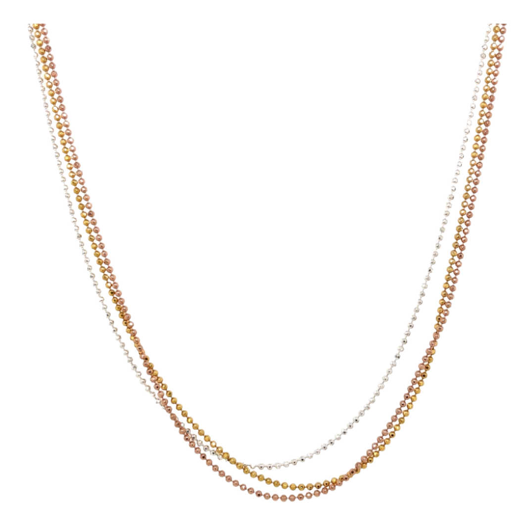 Isla Three Colour Sterling Silver Ball Chain | Caesar Loves Ava